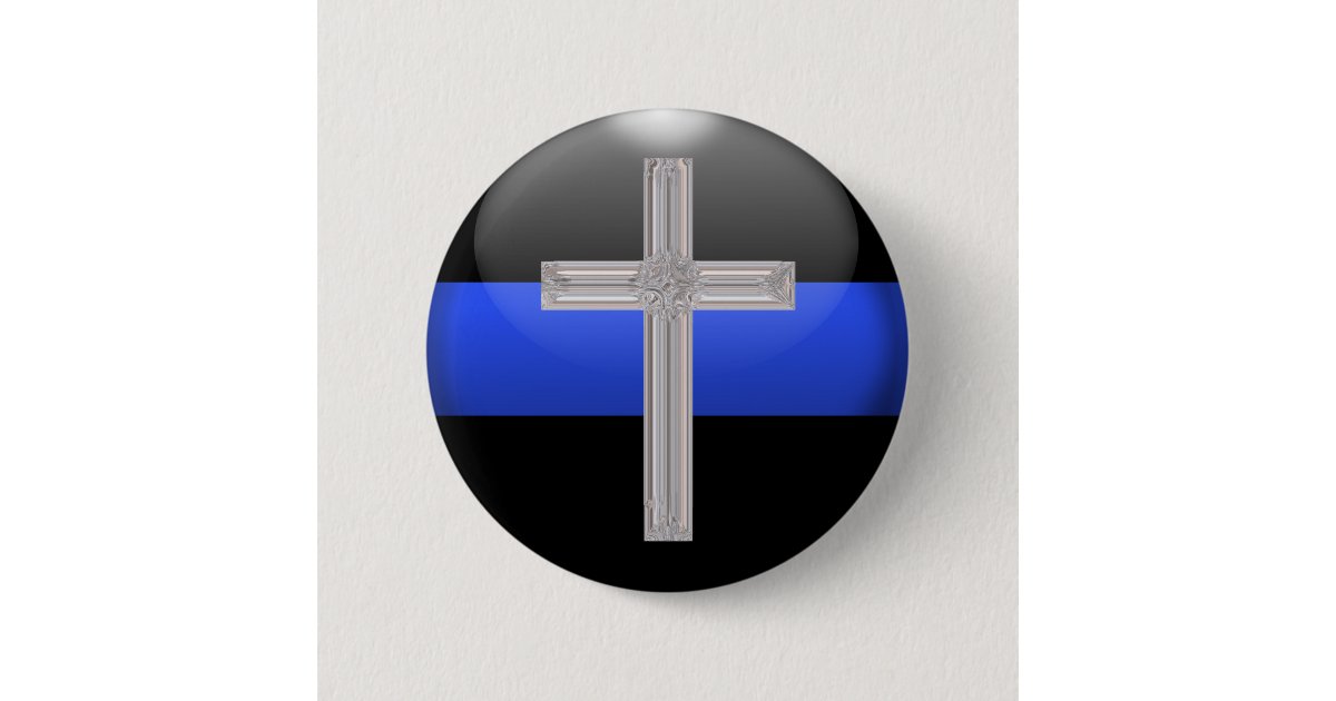 Thin Blue Line Prayer For Safety Pinback Button | Zazzle