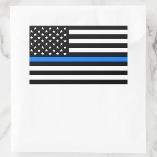 "THIN BLUE LINE" RECTANGULAR STICKER | Zazzle