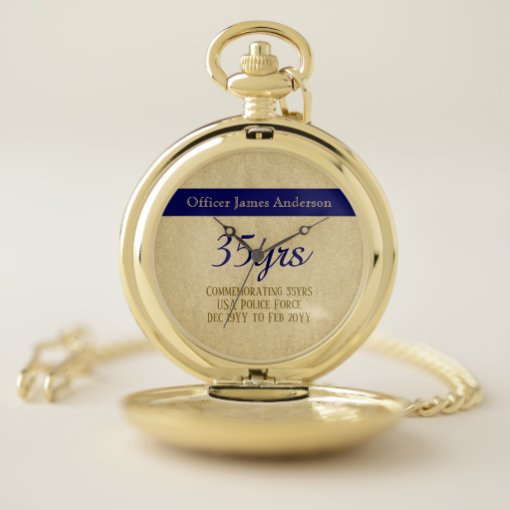 Thin Blue Line Retirement Gift Watch Personalized | Zazzle