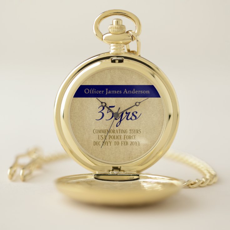 Thin Blue Line Retirement Gift Watch Personalized | Zazzle