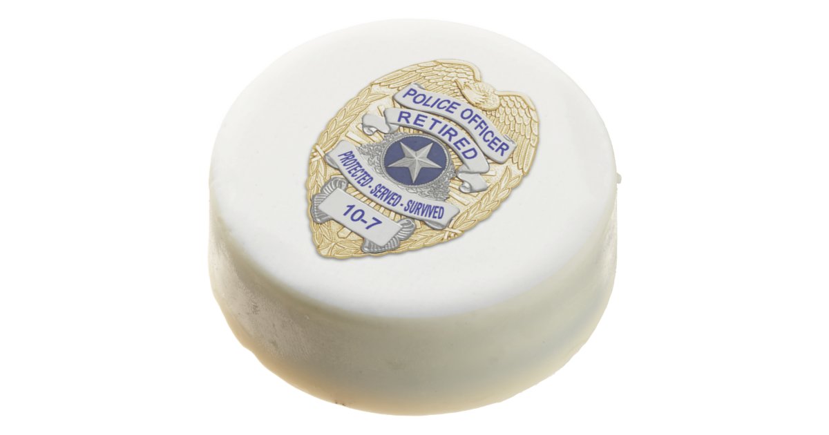 Thin Blue Line Retirement Party Dessert Chocolate Covered Oreo | Zazzle