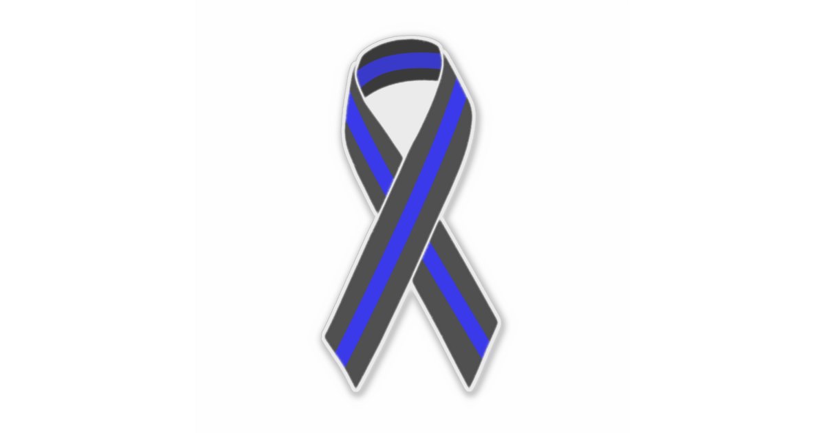 Thin Blue Line Ribbon Sticker | Zazzle