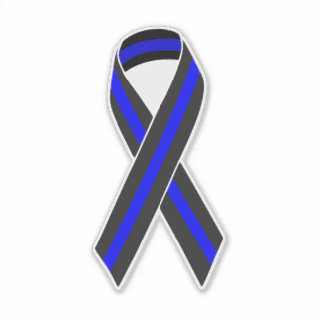 Thin Blue Line Ribbon Sticker | Zazzle