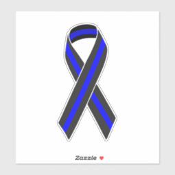 Thin Blue Line Ribbon Sticker | Zazzle