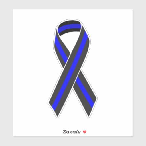 Thin Blue Line Ribbon Sticker | Zazzle