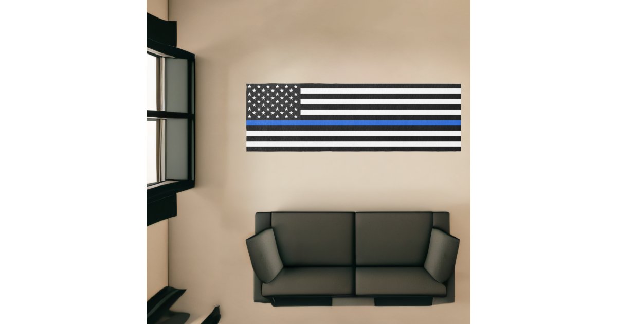 Thin Blue Line Rug | Zazzle