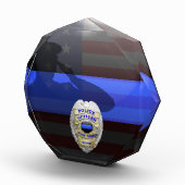 Thin Blue Line Salute Plaque Customizable Badges | Zazzle