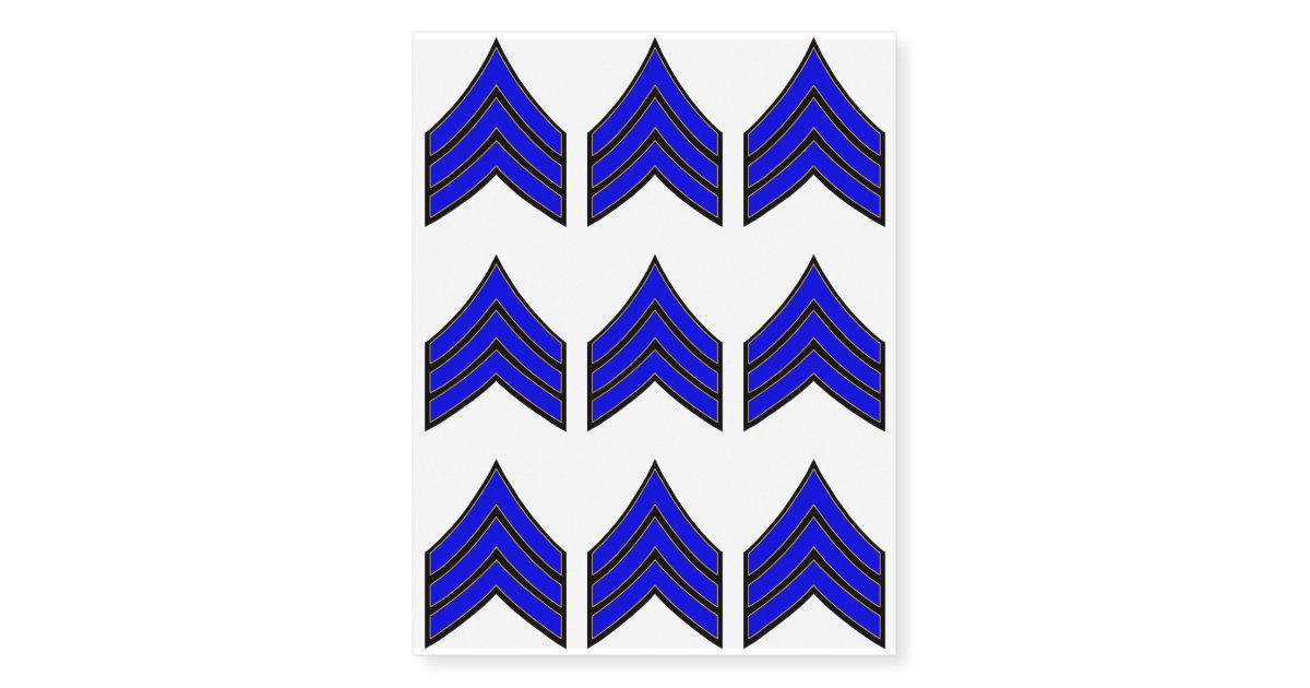 Thin Blue Line Sergeant Stripes Temporary Tattoos | Zazzle