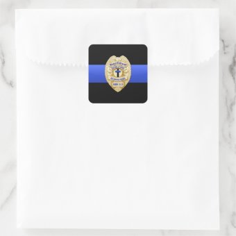 Thin Blue Line Square Sticker | Zazzle