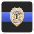 Thin Blue Line Square Sticker | Zazzle