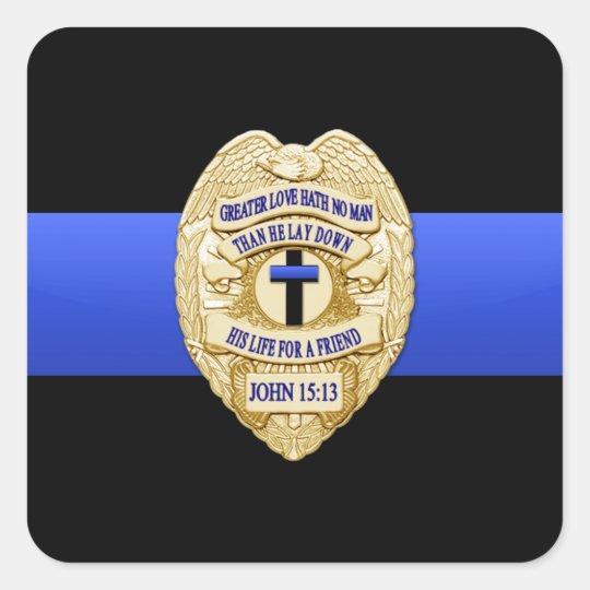 Thin Blue Line Square Sticker | Zazzle.com