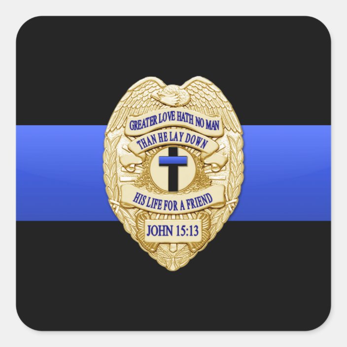 Thin Blue Line Square Sticker | Zazzle.com