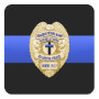 Thin Blue Line Square Sticker | Zazzle