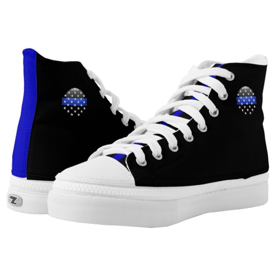 Thin Blue Line Stars High-Top Sneakers | Zazzle.com