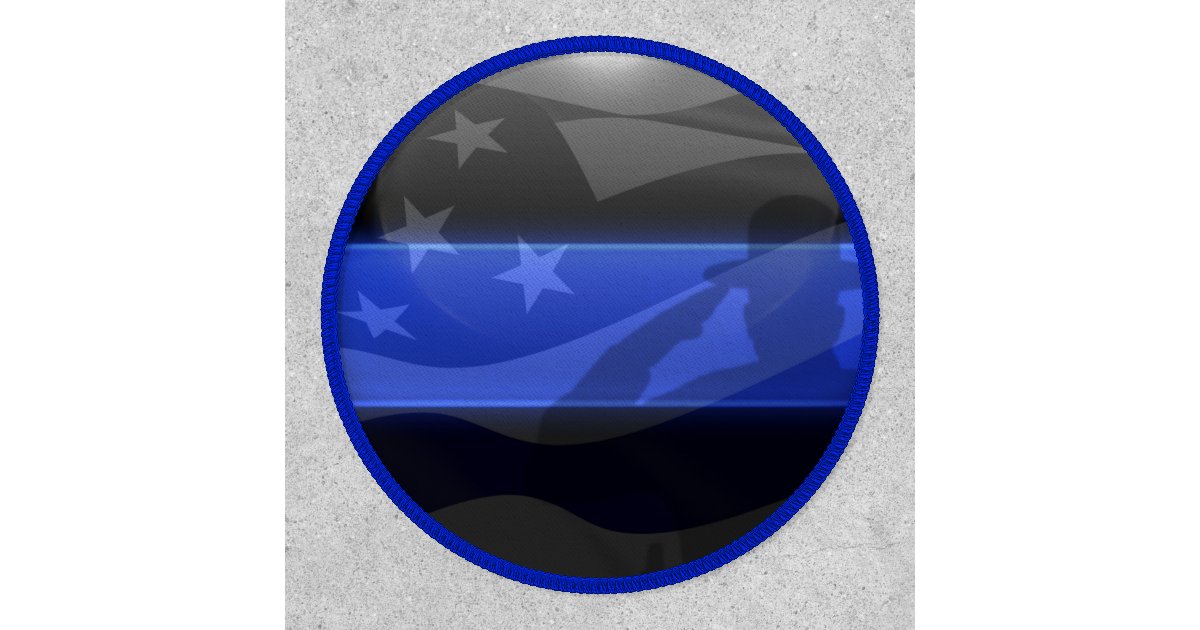 Thin Blue Line Trooper Flag Salute Patch | Zazzle
