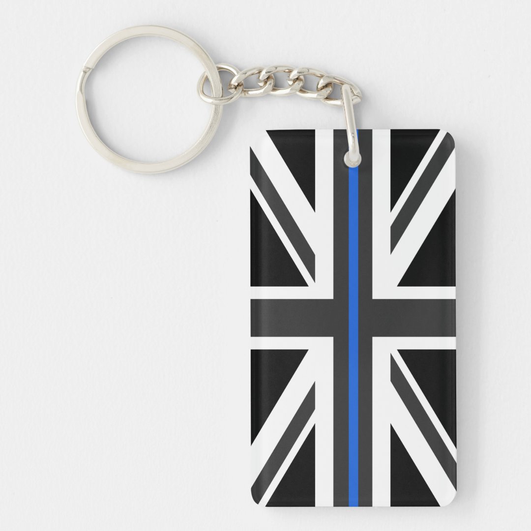 Thin Blue Line UK Flag Keychain | Zazzle