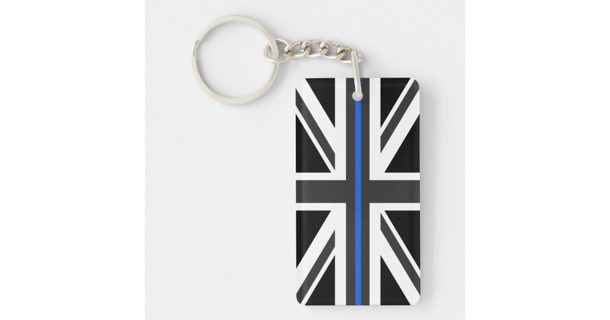 Thin Blue Line UK Flag Keychain | Zazzle