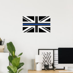 Thin Blue Line UK Flag Poster | Zazzle