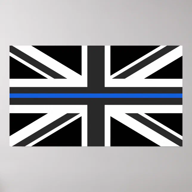 Thin Blue Line UK Flag Poster | Zazzle