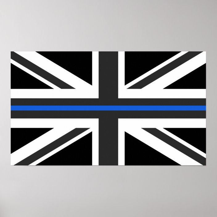 Thin Blue Line UK Flag Poster | Zazzle.com