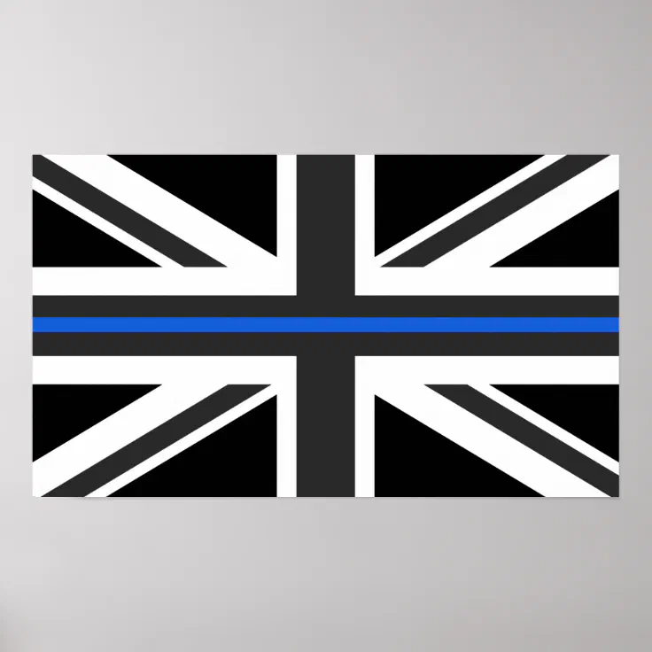 Thin Blue Line UK Flag Poster | Zazzle