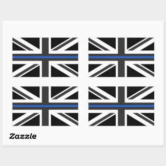 Thin Blue Line UK Flag Rectangular Sticker | Zazzle