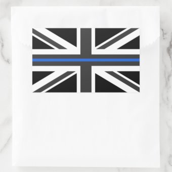 Thin Blue Line UK Flag Rectangular Sticker | Zazzle