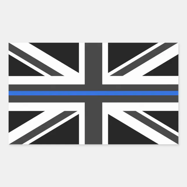 Thin Blue Line UK Flag Rectangular Sticker | Zazzle