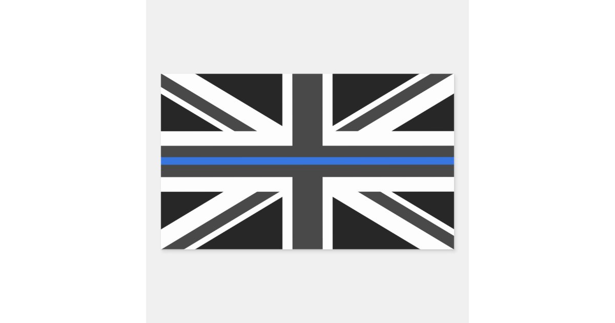 Thin Blue Line UK Flag Rectangular Sticker | Zazzle