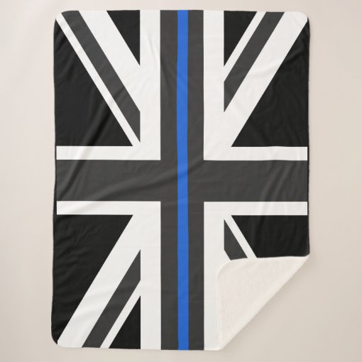 Thin Blue Line UK Flag Sherpa Blanket | Zazzle