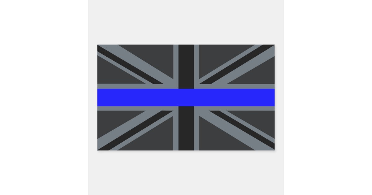 Thin Blue Line Union Jack Design Rectangular Sticker | Zazzle