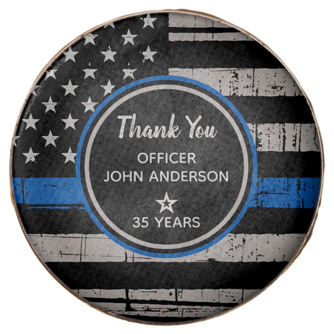 Thin Blue Line - USA Flag - Police Retirement Chocolate Covered Oreo ...