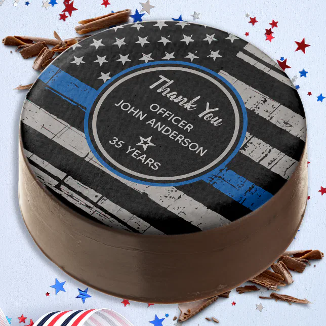 Thin Blue Line - USA Flag - Police Retirement Chocolate Covered Oreo ...