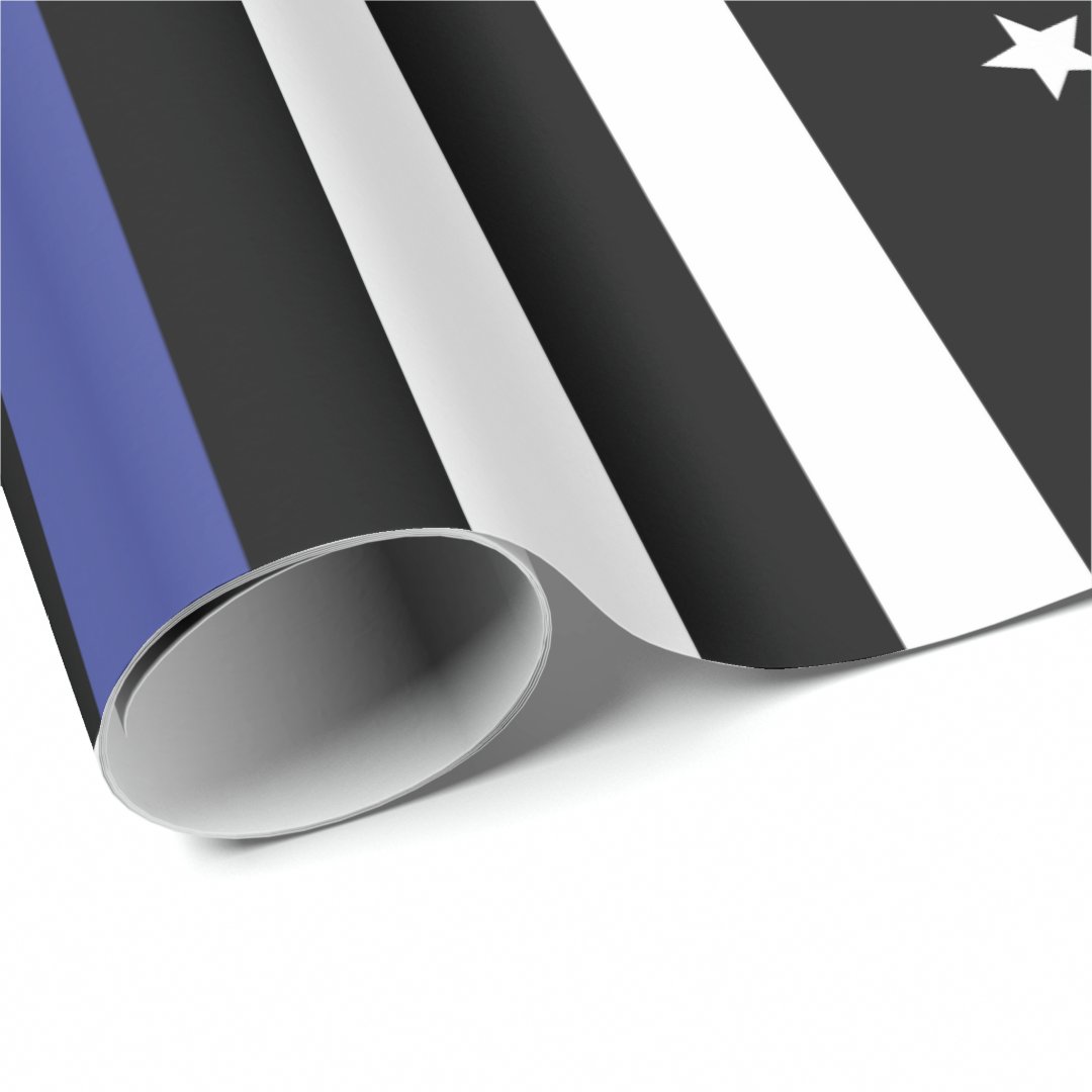 Thin Blue Line USA Flag Wrapping Paper | Zazzle