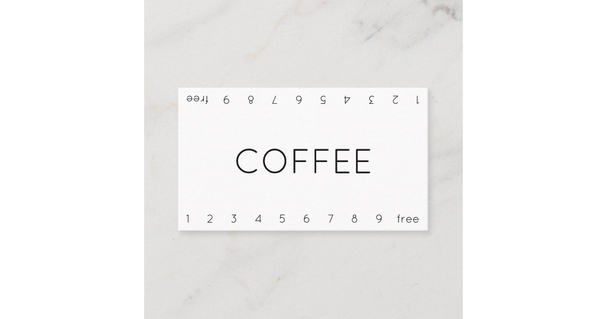 Thin Double Number Loyalty Coffee Punch-Card | Zazzle