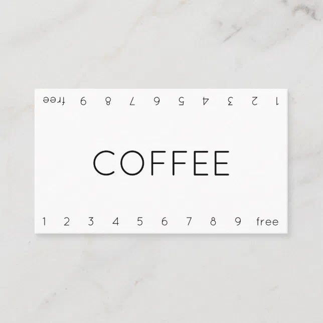 Thin Double Number Loyalty Coffee Punch-Card | Zazzle