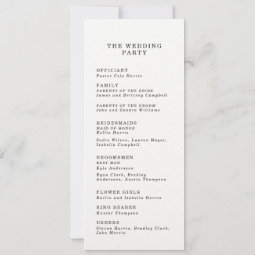 Thin faux gold border wedding program | Zazzle