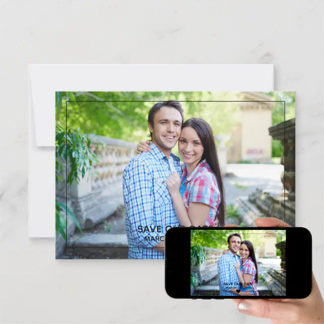 Thin Framed Photo - Save the Date Reception Invitation | Zazzle