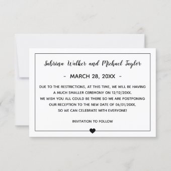 Thin Framed Photo - Save the Date Reception Invitation | Zazzle