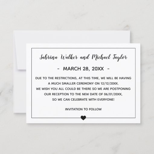 Thin Framed Photo - Save the Date Reception Invitation | Zazzle