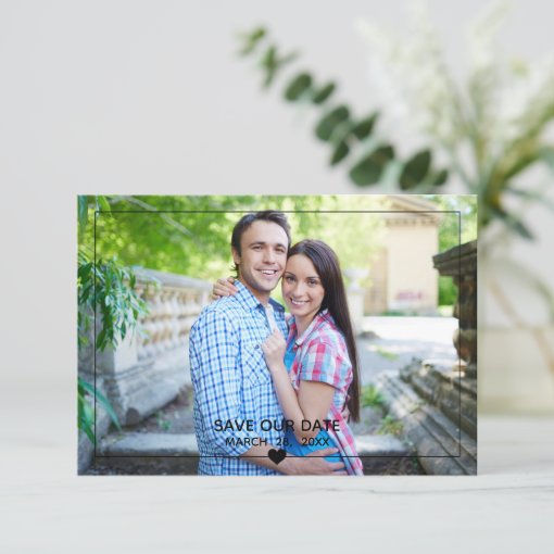 Thin Framed Photo - Save the Date Reception Invitation | Zazzle