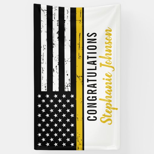 Thin Gold Line 911 Police Dispatcher Party Banner | Zazzle