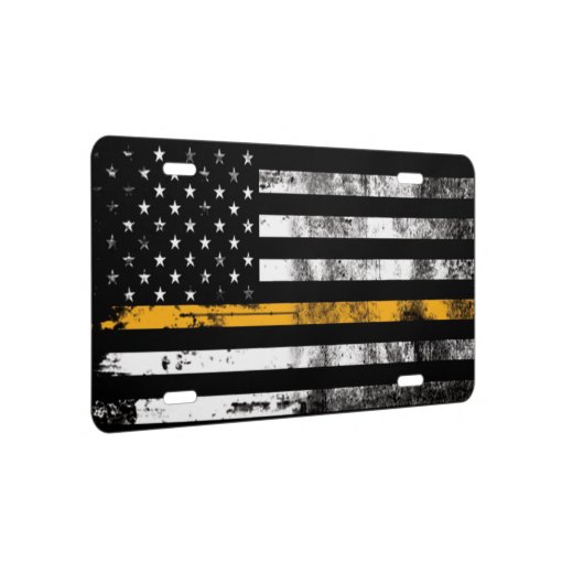 Thin Gold Line Dispatch Aluminum License Plate | Zazzle