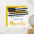 Thin Gold Line Dispatcher Thank You Card | Zazzle