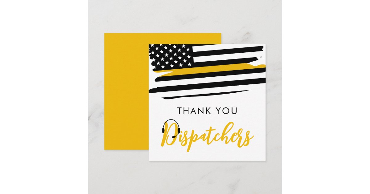 Thin Gold Line Dispatcher Thank You Card | Zazzle