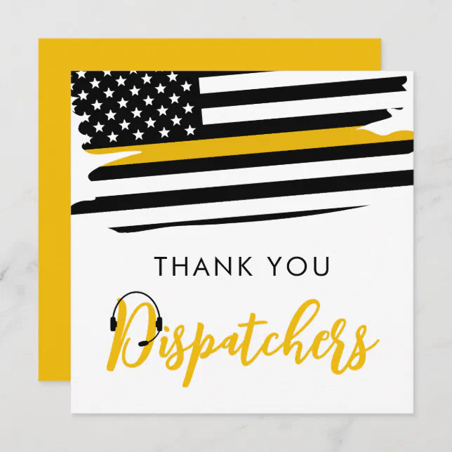 Thin Gold Line Dispatcher Thank You Card | Zazzle