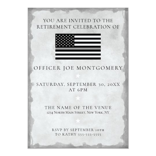 Thin Gray Line Correctional Flag Retirement Party Invitation | Zazzle.com