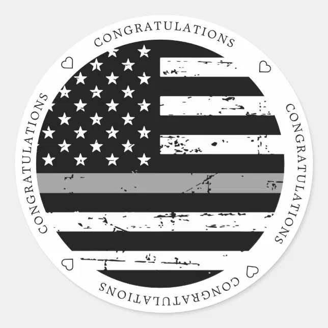 Thin Gray Line Correctional Officer Congratulation Classic Round Sticker | Zazzle