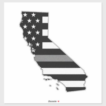 Thin Gray Line Flag California Sticker | Zazzle