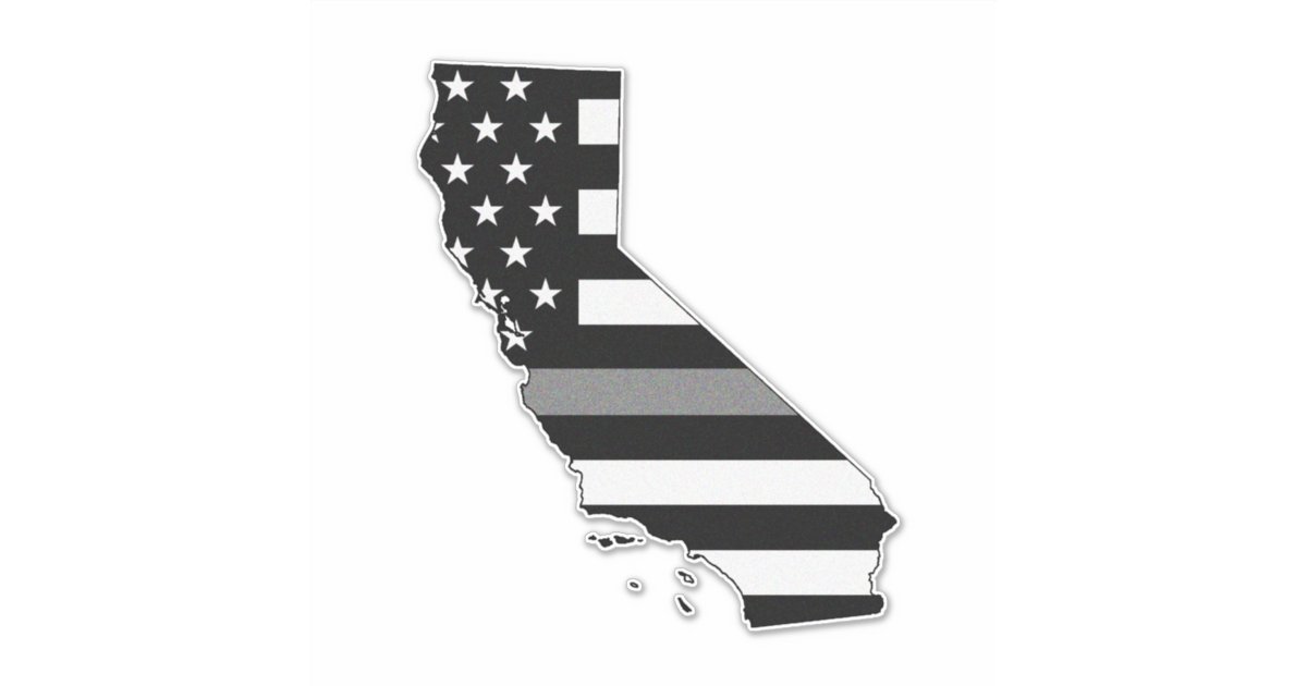 Thin Gray Line Flag California Sticker | Zazzle
